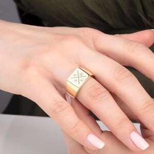 Personalized SIGNET RING Pinky Ring Initial Ring Letter Silver Signet ...