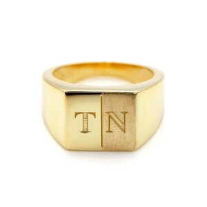 Personalized SIGNET RING Pinky Ring Initial Ring Letter Silver Signet ...