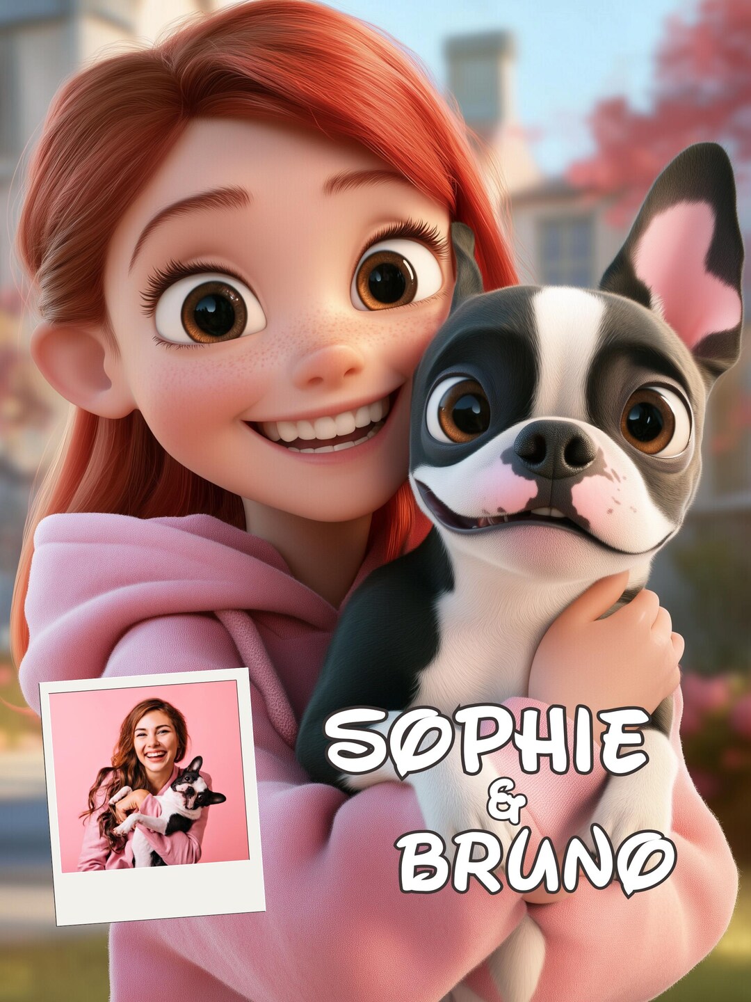 Personalized Pixar Style Pet Portrait Custom Pet Cartoon Digital ...