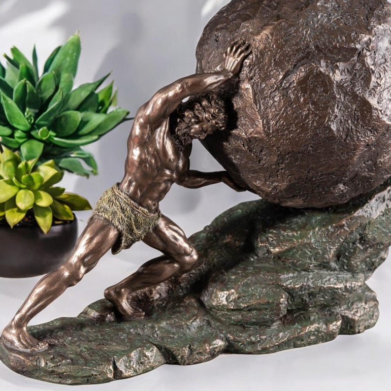 Sisyphus Figurine Statue | Eternal Struggle Sculpture | Resin Office ...
