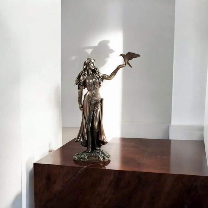 Morrigan Celtic Goddess Statue - Wiccan Figurine, Unique Pagan Desk ...
