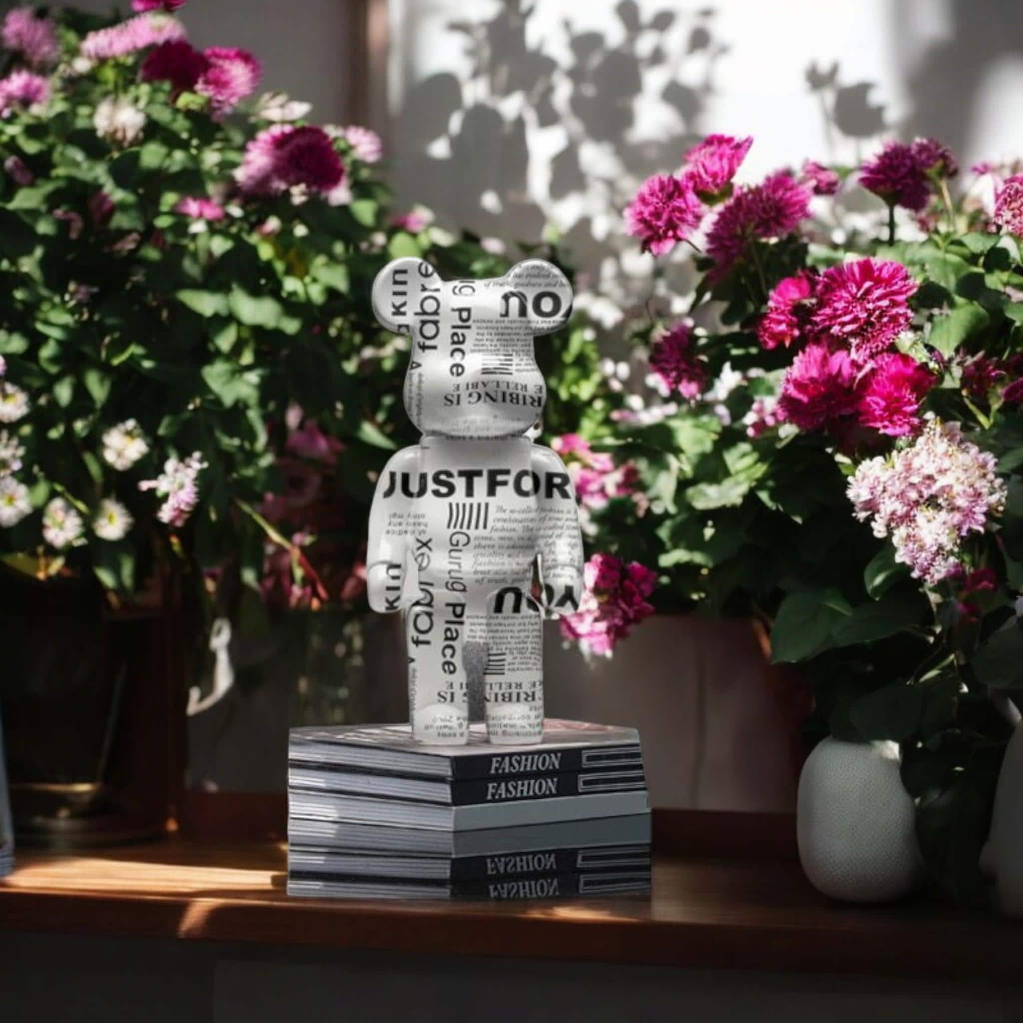 Decorative Bearbrick Bear Graffiti Statue | Modern Ornament for Shelf ...