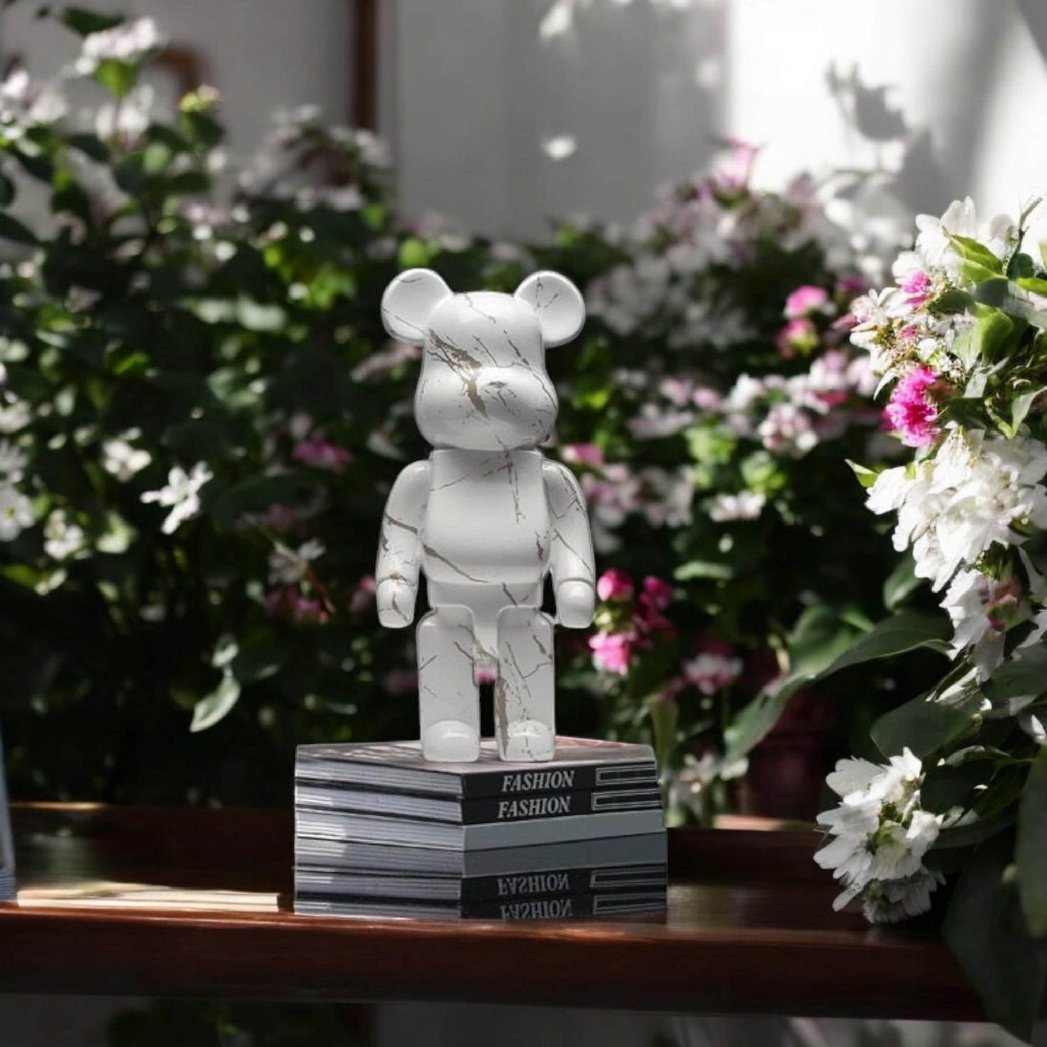 Decorative Bearbrick Bear Graffiti Statue | Modern Ornament for Shelf ...