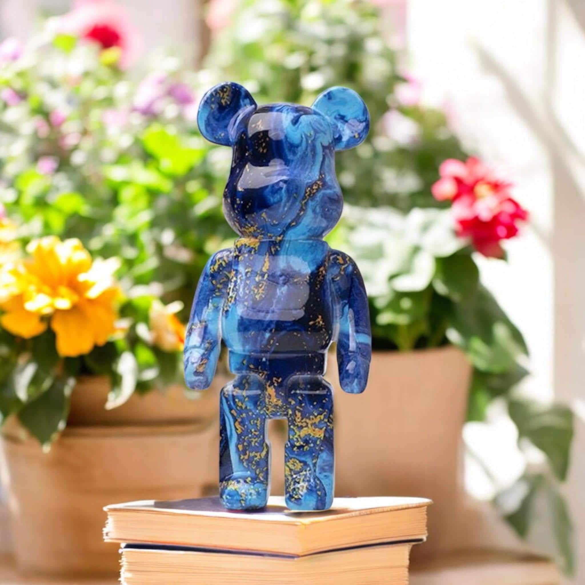 Decorative Bearbrick Bear Graffiti Statue | Modern Ornament for Shelf ...