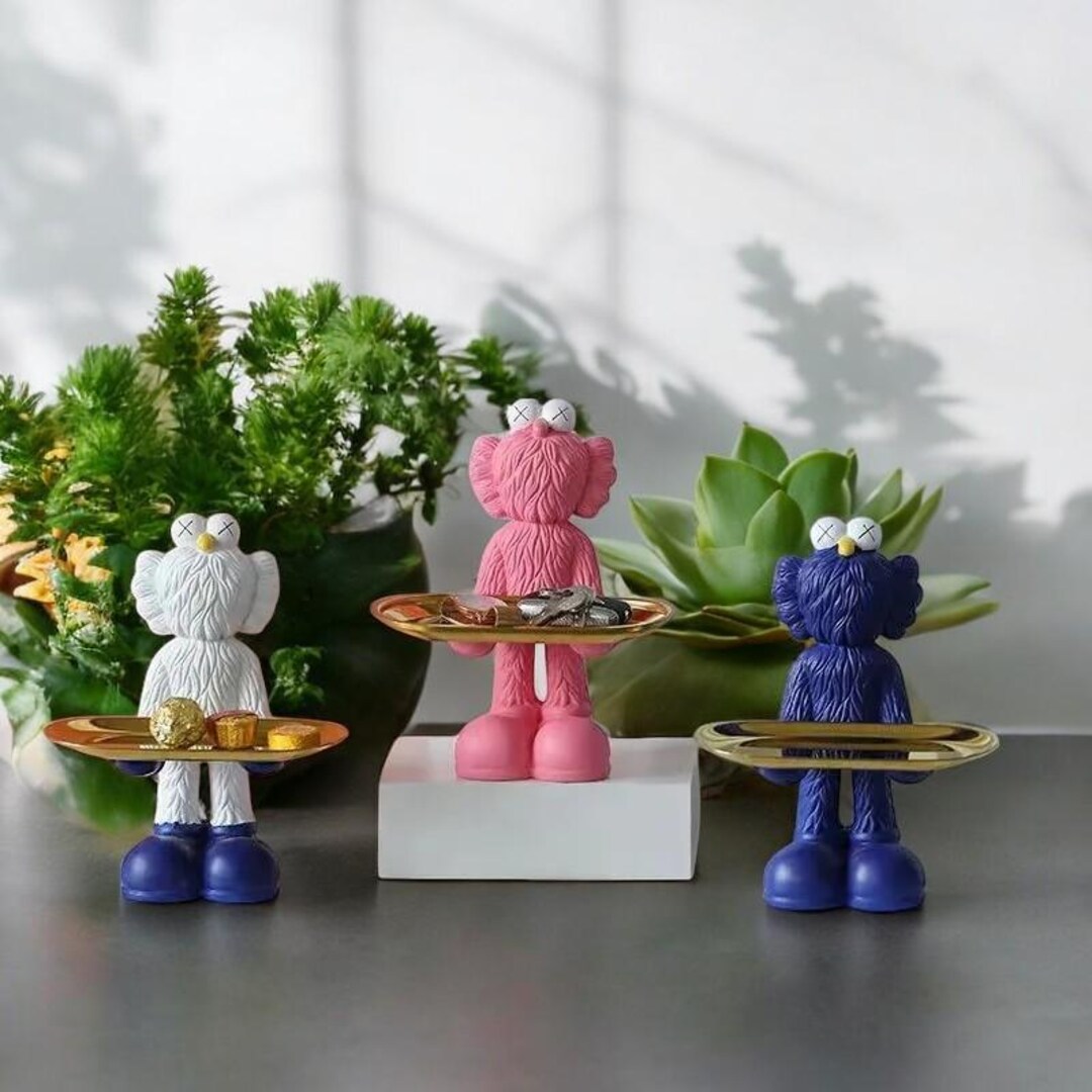 KAWS Bear Sculpture Tray Collectible Table Decor, Custom Ring Holder ...
