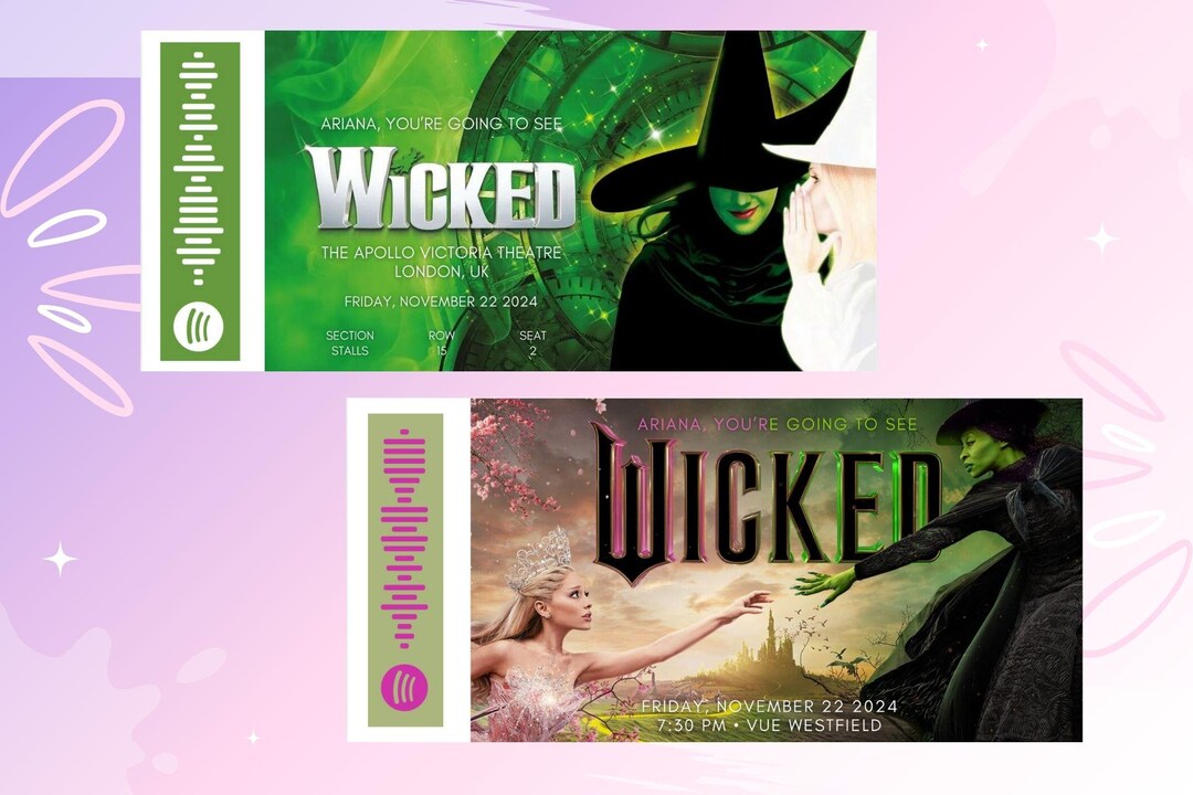 Wicked: Play/production/movie/film Customisable Souvenir Ticket ...