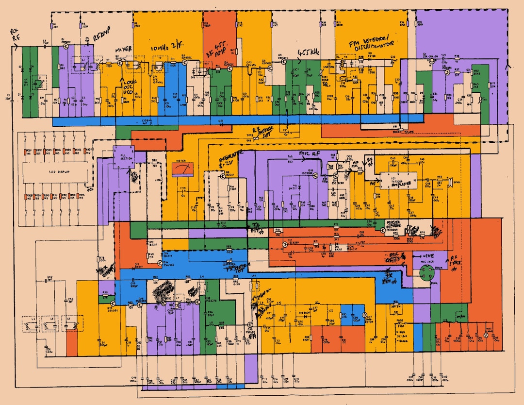 Schematic 2 - Digital Art From Vintage Schematic - Etsy