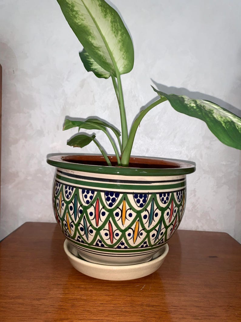 Uthentic Moroccan Ceramic Vase, 15 Cm Handmade Beautiful Pot for Indoor ...