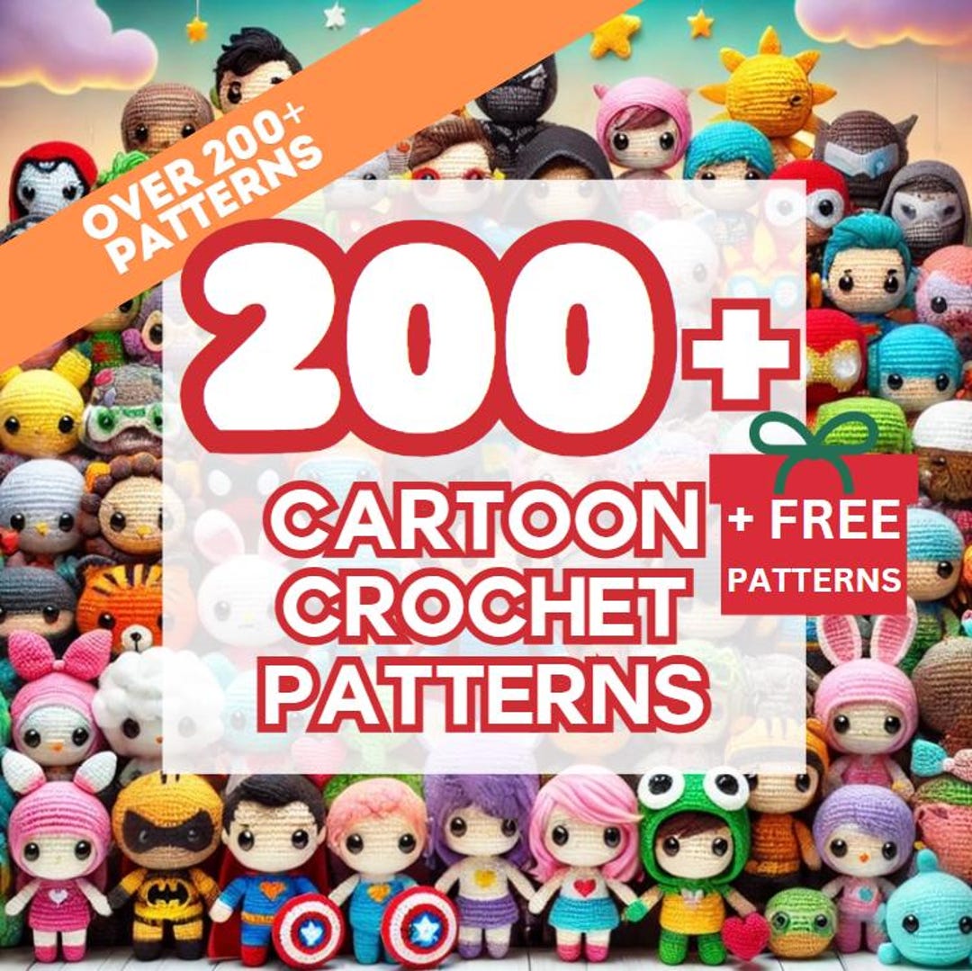 200 Cartoon Crochet PATTERN Amigurumi Bundle Movie Princess Fairytale ...