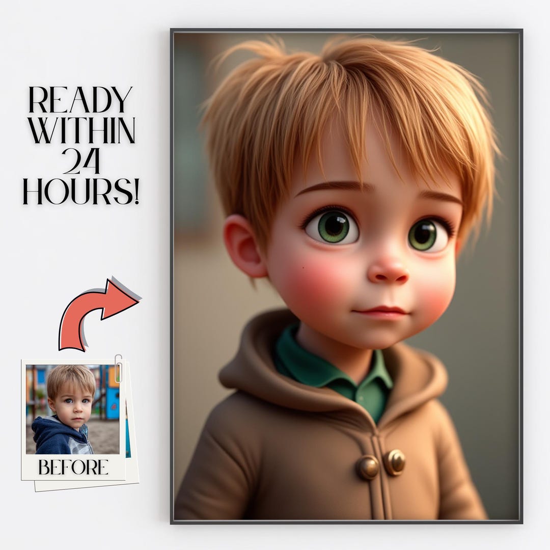Photo Transform Cartoon Portrait • Custom Pixar Art From Photo • Funny ...