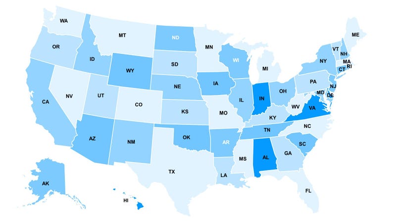 Editable United States Map W. State Abbreviations | Powerpoint Template ...