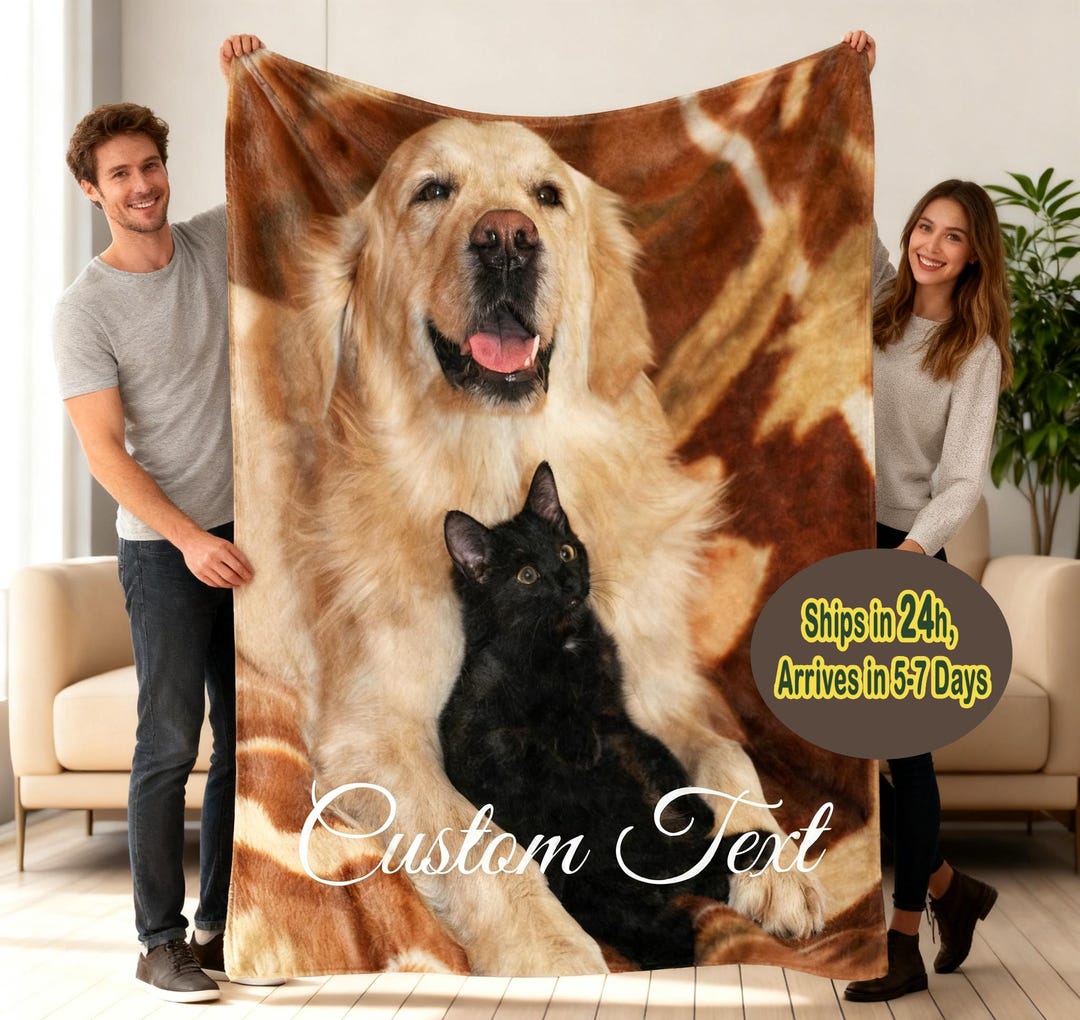Custom Pet Blankets Using Your Pet Photos, Personalized Fleece Throw ...