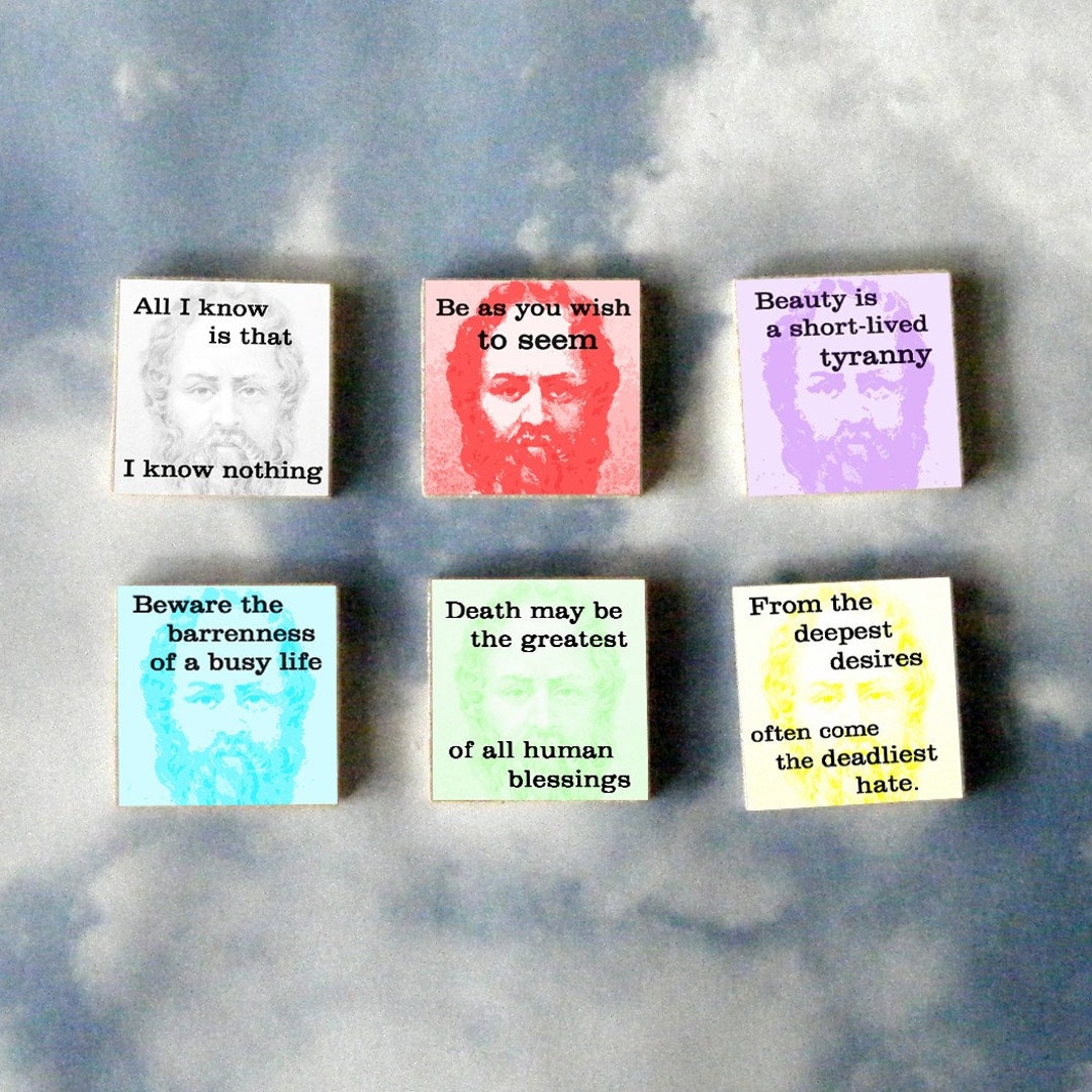 SOCRATES Wood Art Magnet Gift Set - Etsy