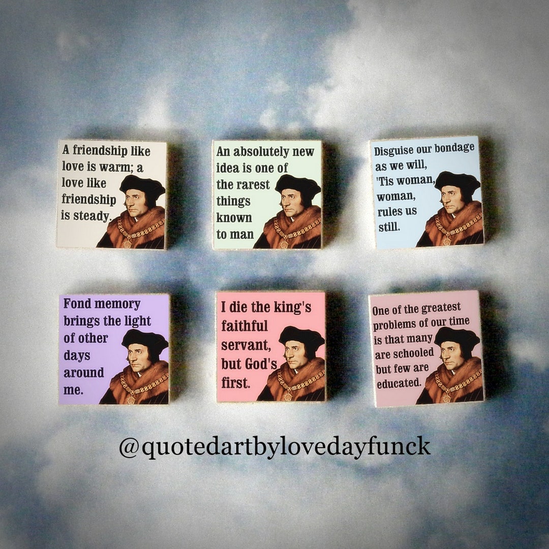 SET of 6 Sir Saint St THOMAS MORE Wood Art Magnet Gift Set - Etsy