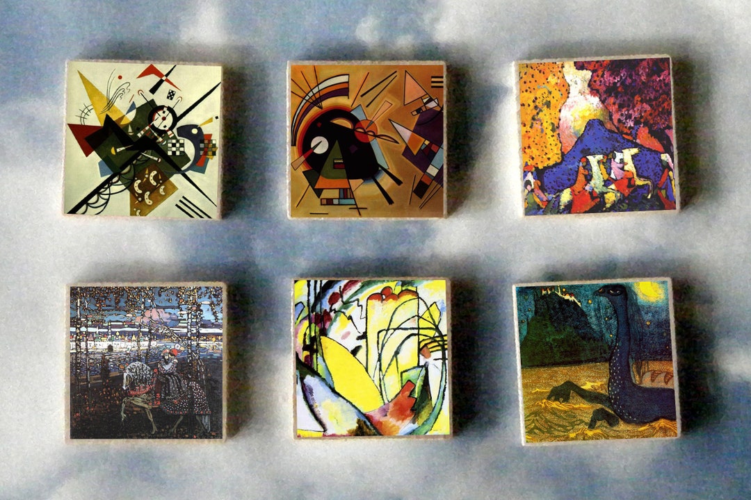 Wassily KANDINSKY Wood Art Magnet Gift Set Abstract - Etsy