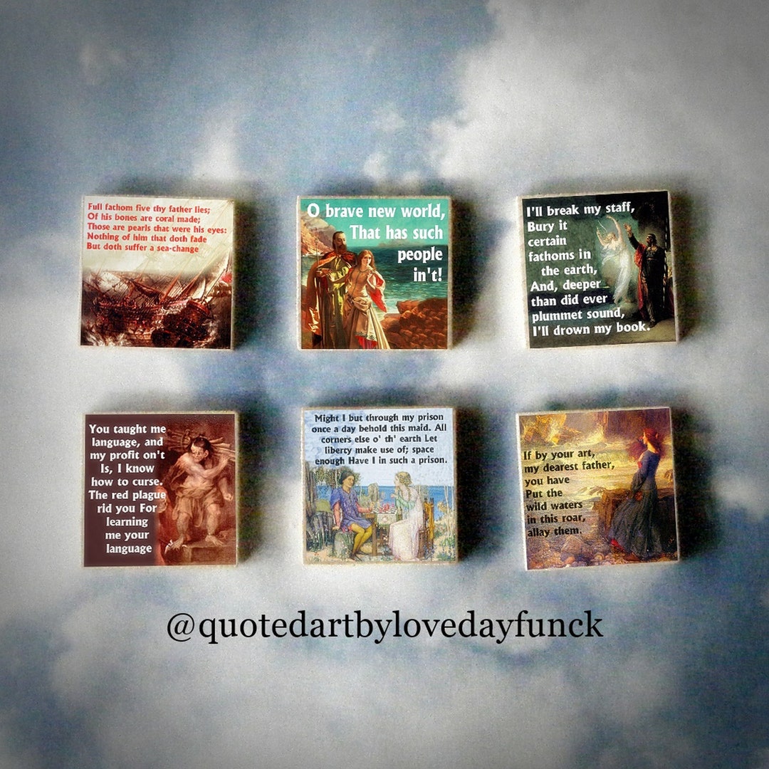 SET of 6 SHAKESPEARE the TEMPEST Wood Art Magnet Gift Set - Etsy