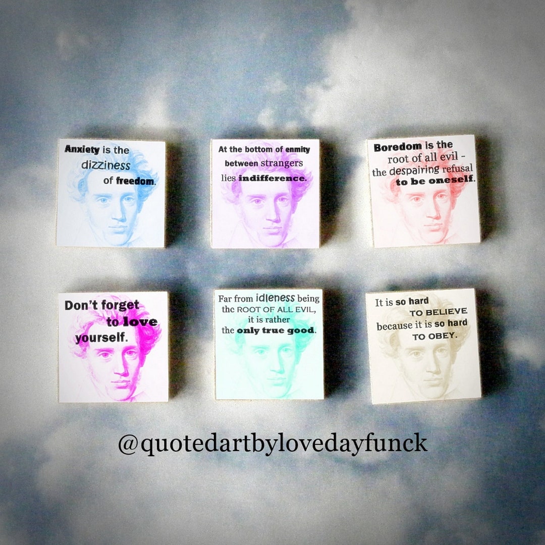 SET of 6 Soren KIERKEGAARD Wood Art Magnet Gift Set - - Etsy