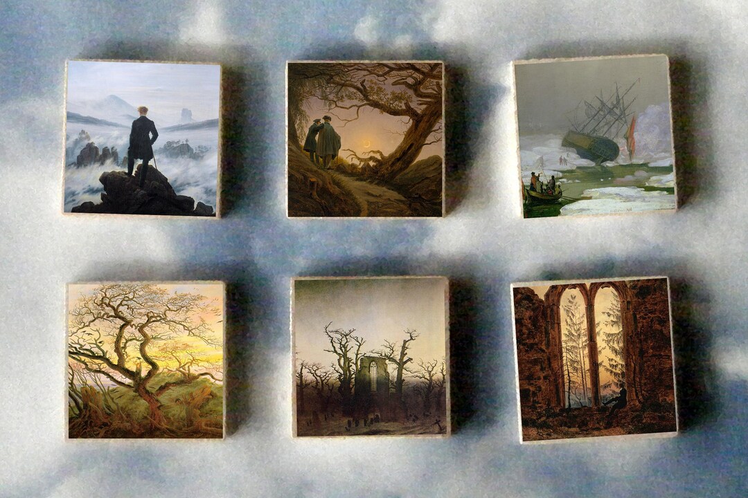 Caspar David Friedrich Art Magnet Set – Landscape Painting Wood Magnets ...
