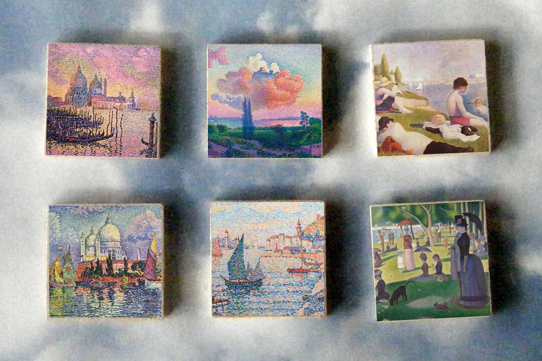 SET of 6 Georges SEURAT Wood Art Magnet Gift Set - - Etsy
