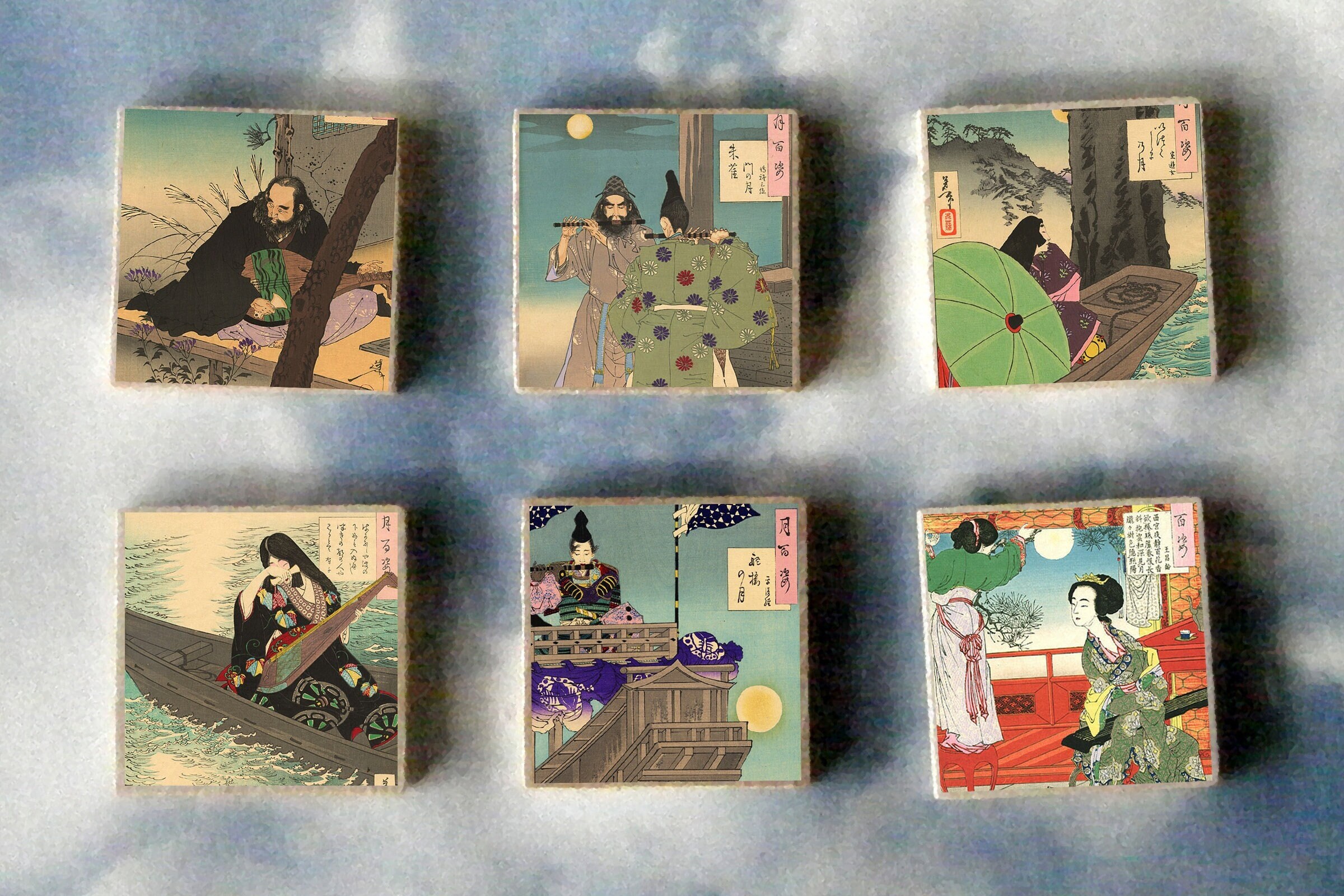 Yoshitoshi Moon Art Magnets - Japanese Woodblock Print Gift Set of 6 - Etsy