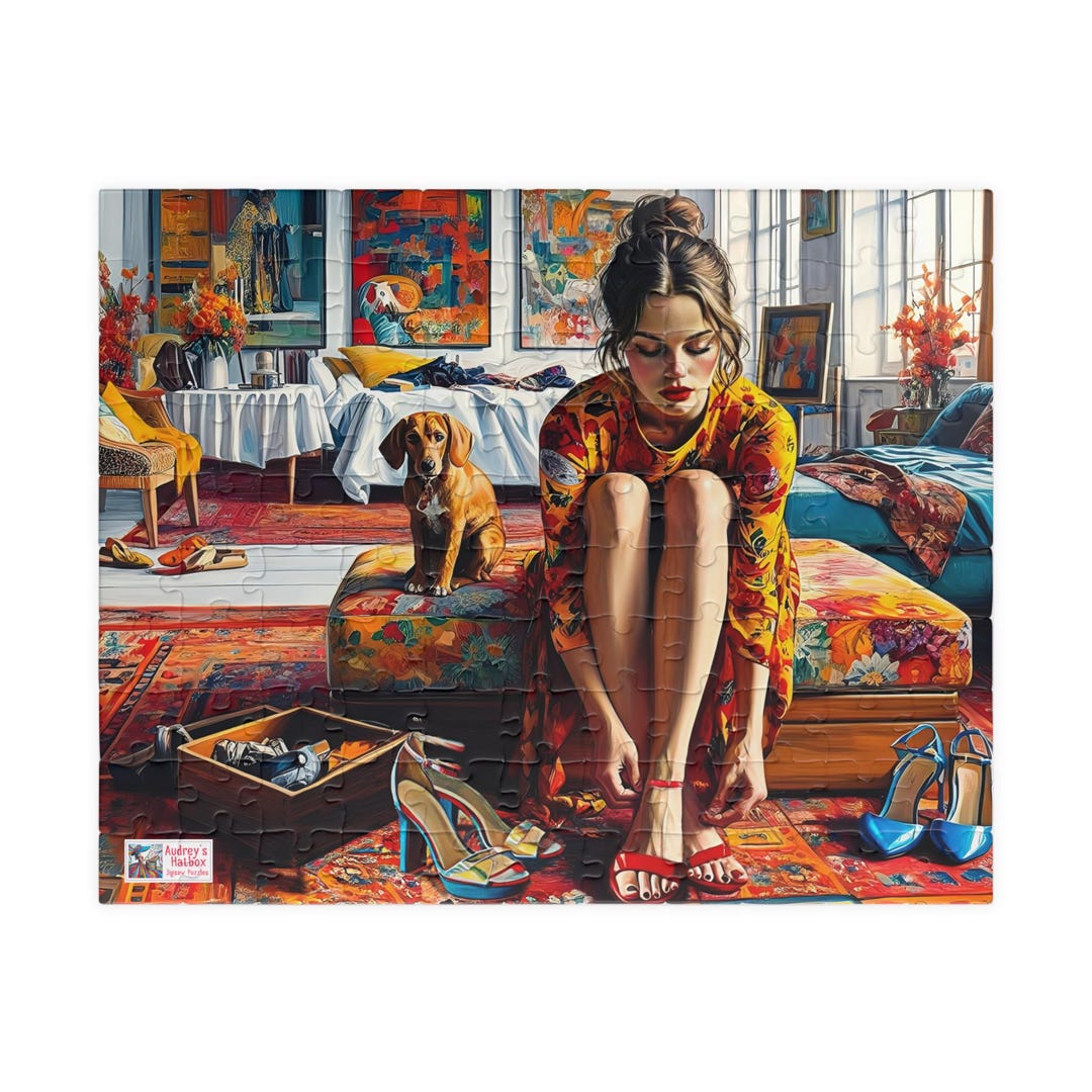 New Shoes Jigsaw Puzzle US: Eclectic Bedroom Scene With Red Sandals ...