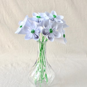 Paper Origami Flower Bouquet in White - Etsy