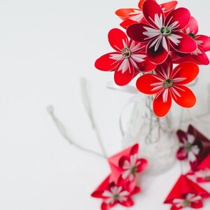 Paper Origami Flower Bouquet in Shades of Red - Etsy