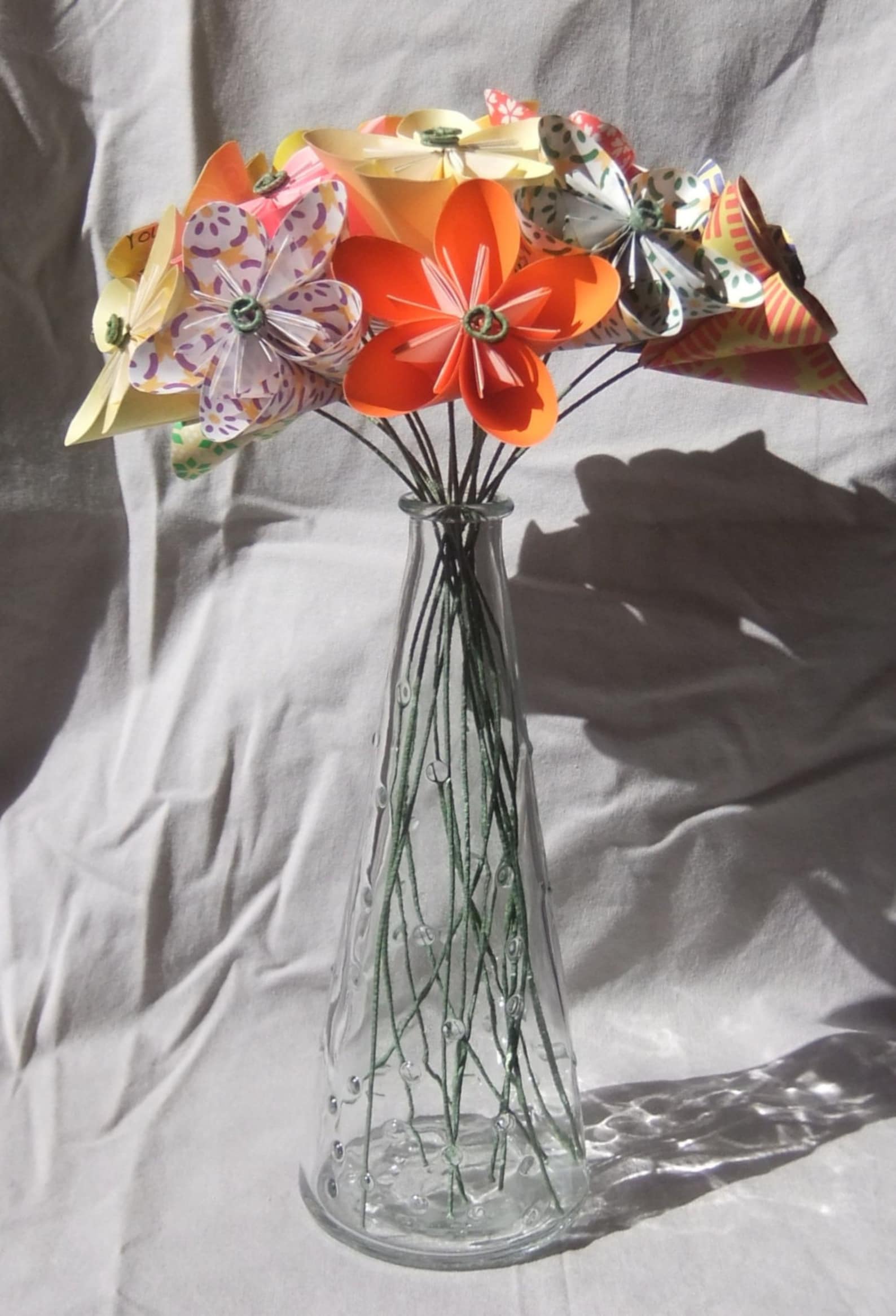 Paper Origami Flower Bouquet in Sunshine Colors - Etsy