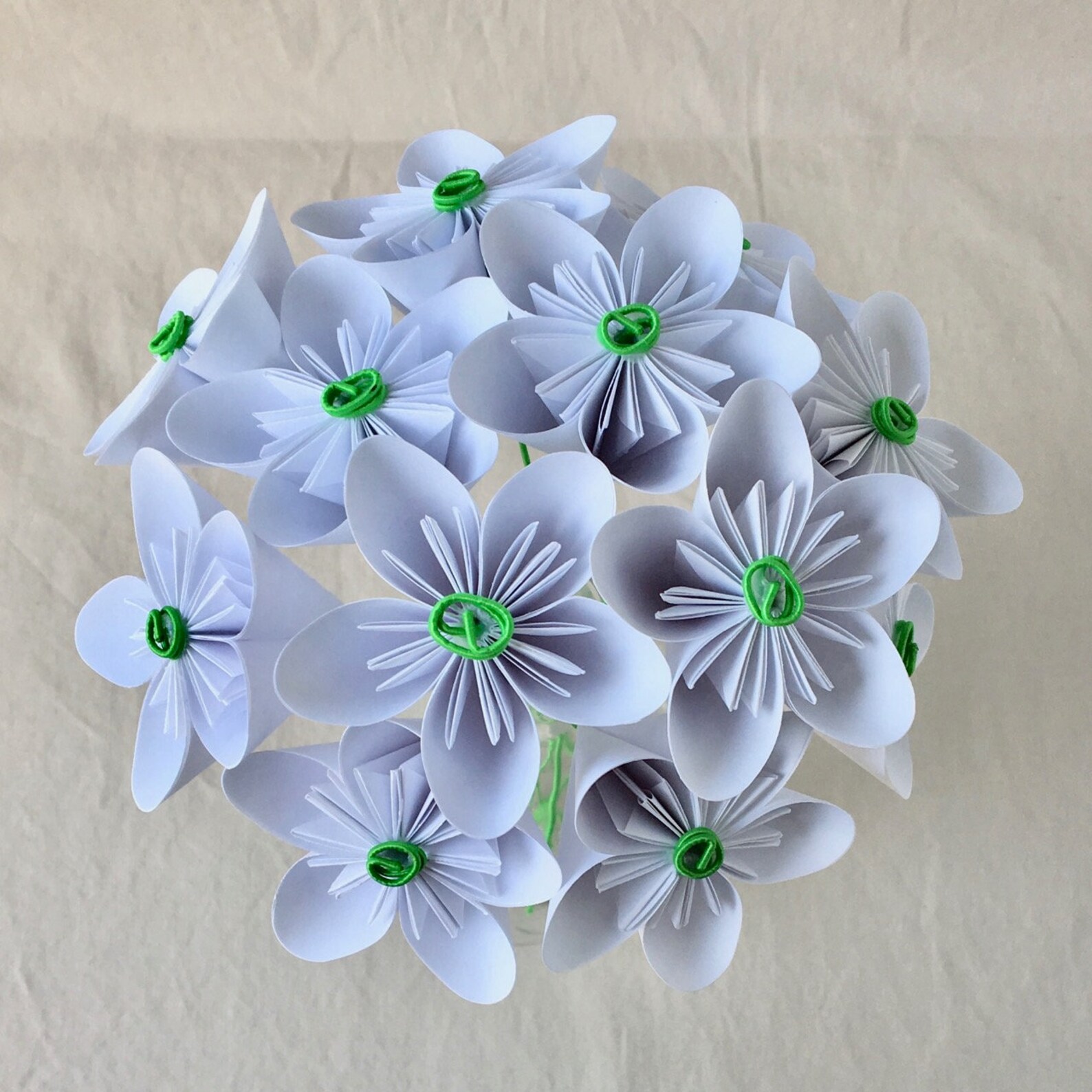 Paper Origami Flower Bouquet in White - Etsy