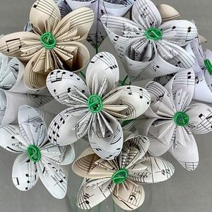Sheet Music Paper Flower Origami Bouquet - Etsy