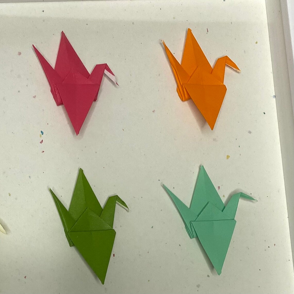 Rainbow Origami Crane Shadow Box Wall Art | Etsy