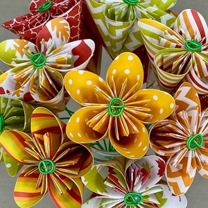 Paper Origami Flower Bouquet in Fall Patterns - Etsy