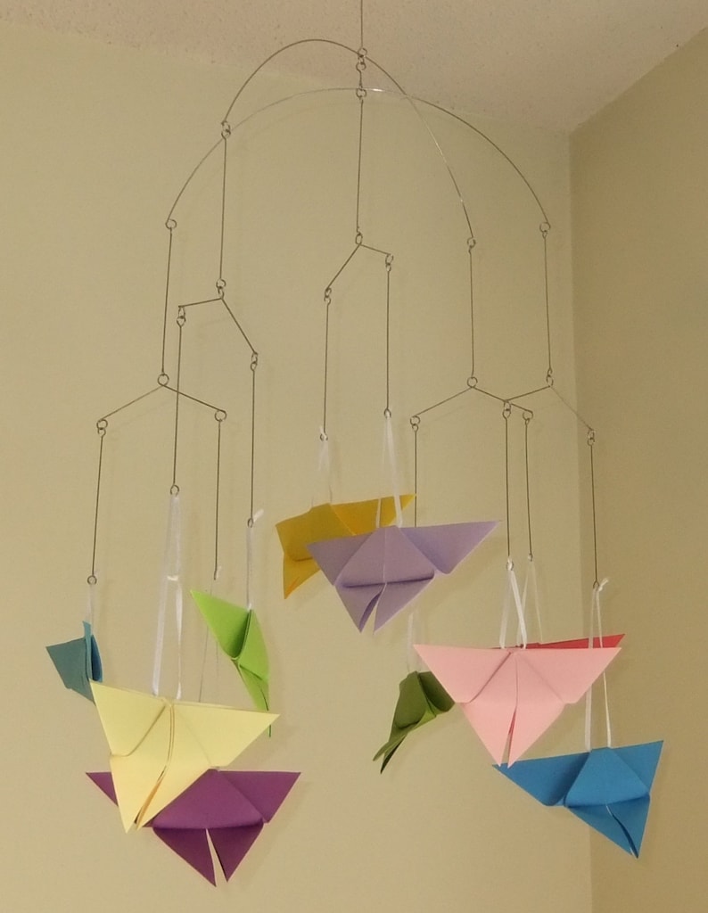 Origami Butterfly Baby Mobile in Rainbow Colors - Etsy