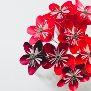 Paper Origami Flower Bouquet in Shades of Red - Etsy