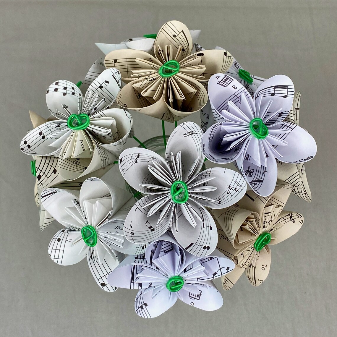 Sheet Music Paper Flower Origami Bouquet | Etsy