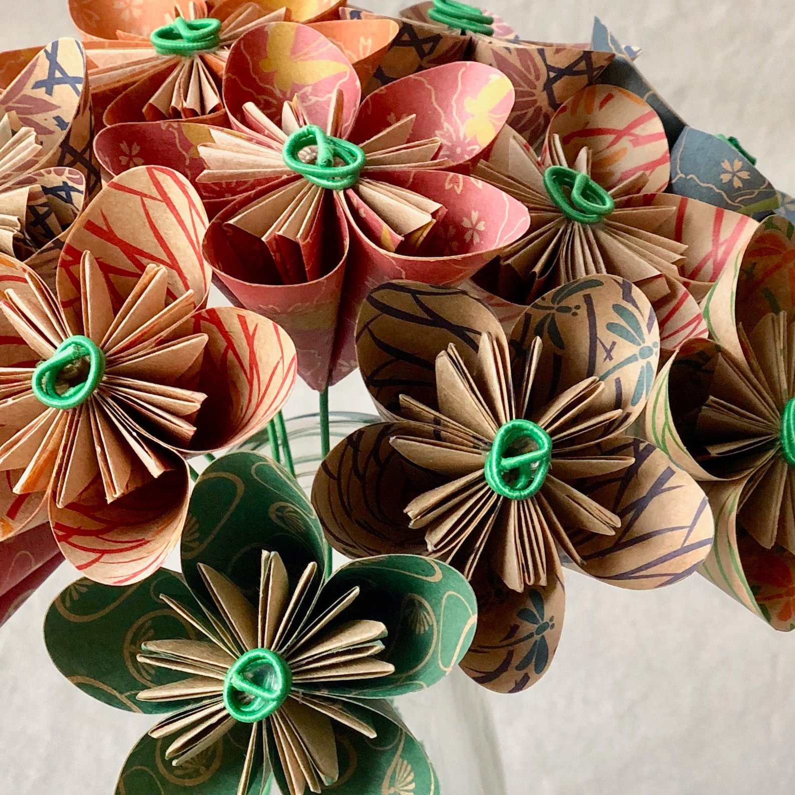Origami Flower Bouquet in Natural Kraft Paper - Etsy