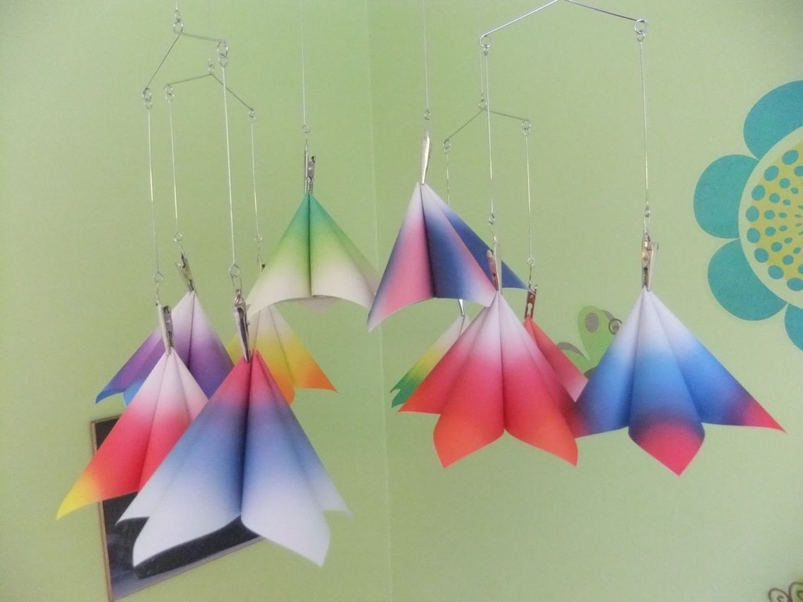 Harmony Origami Paper Flower Baby Mobile - Etsy