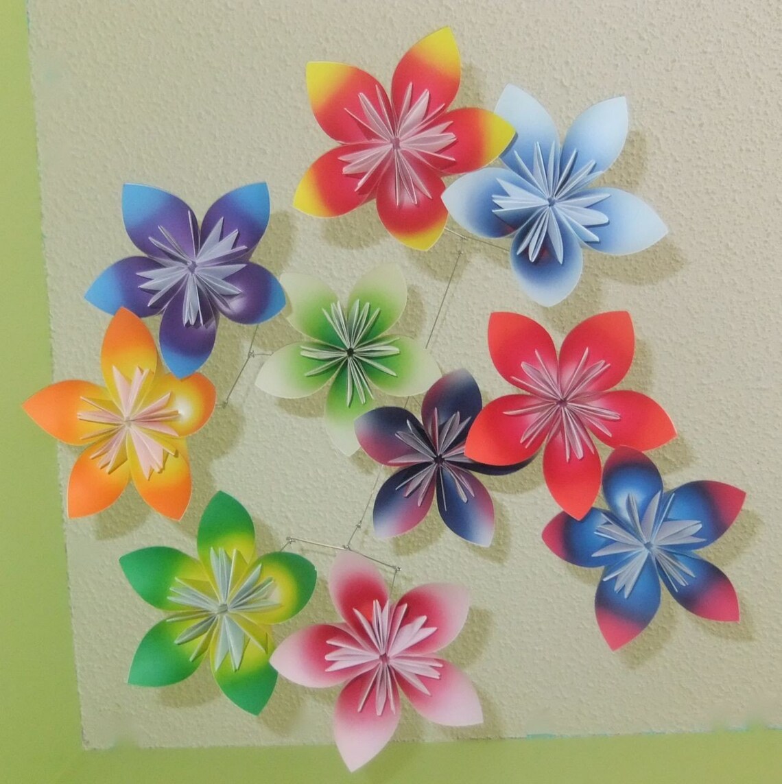 Harmony Origami Paper Flower Baby Mobile - Etsy