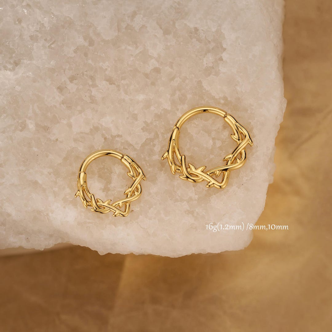 Thorn Design Septum Clicker/septum Ring/daith Earring/twisted Hoop ...