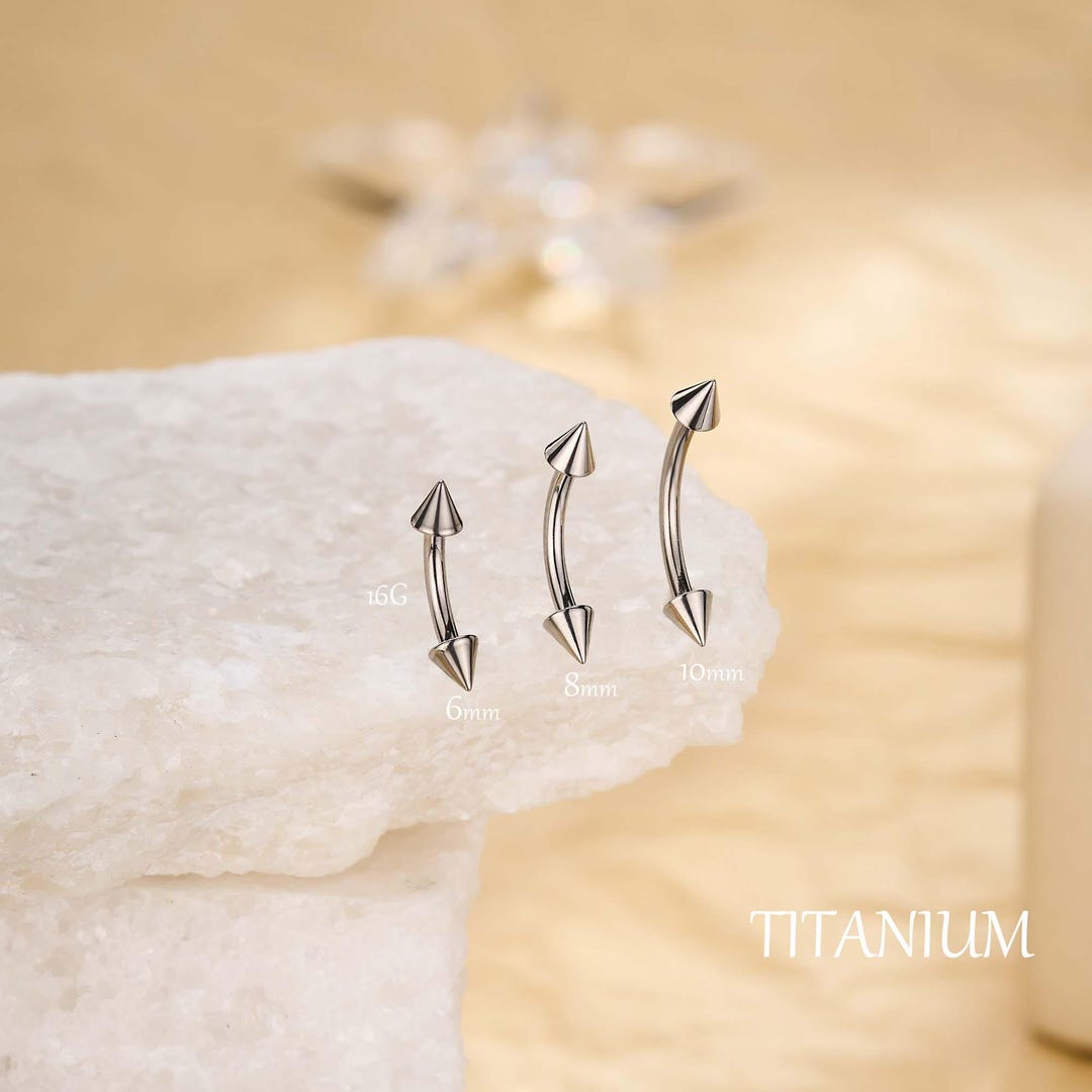 16G Spike Rook Piercing | Titanium Rook Earring | Eyebrow Ring ...