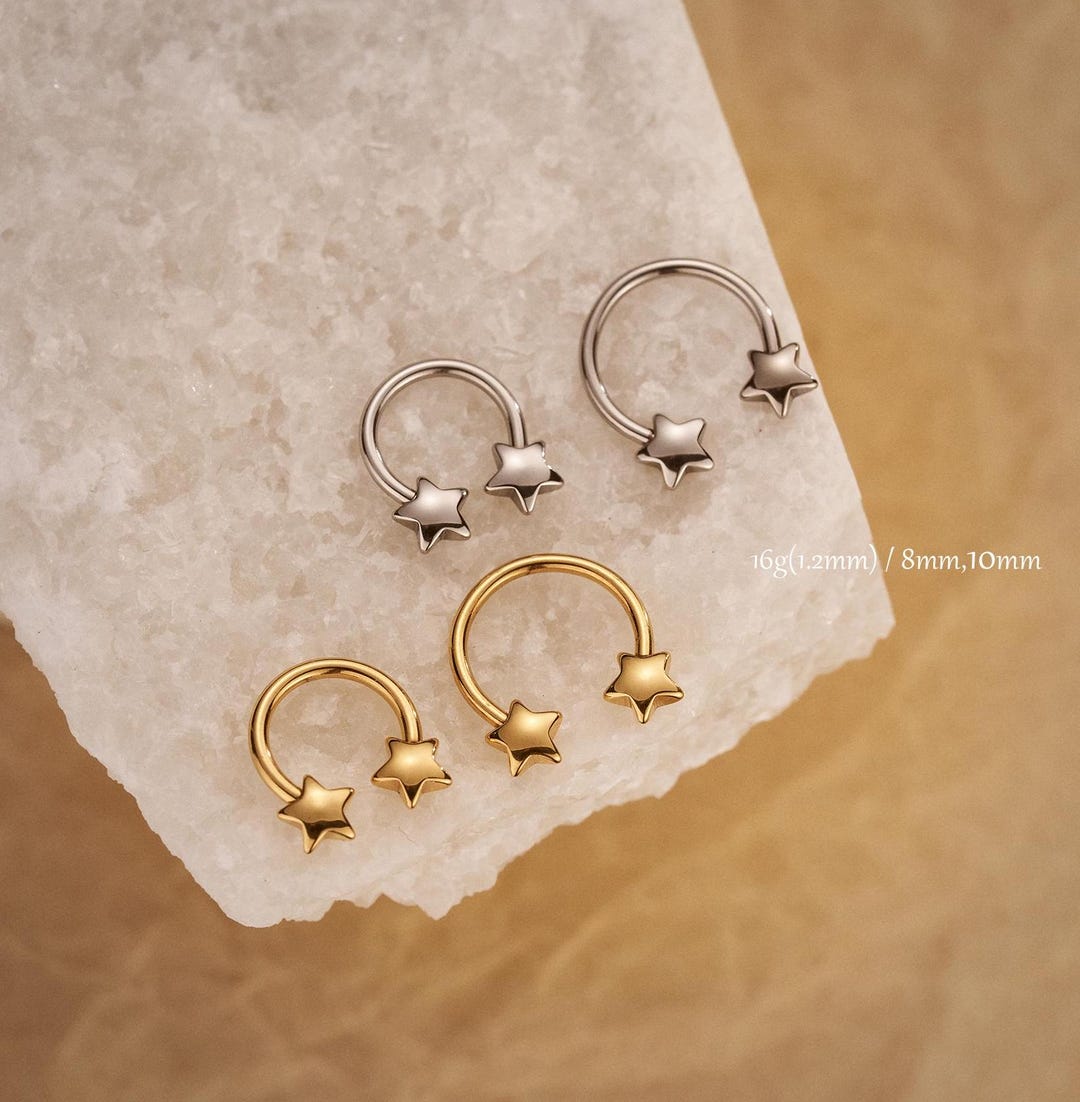 16G Septum Horseshoe Nose Ring Daith/helix/cartilage Earring Conch ...