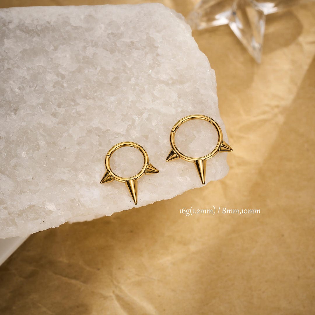 16G Septum Ring in Stainless Steel • Spike Cone Septum Jewelry • Septum ...