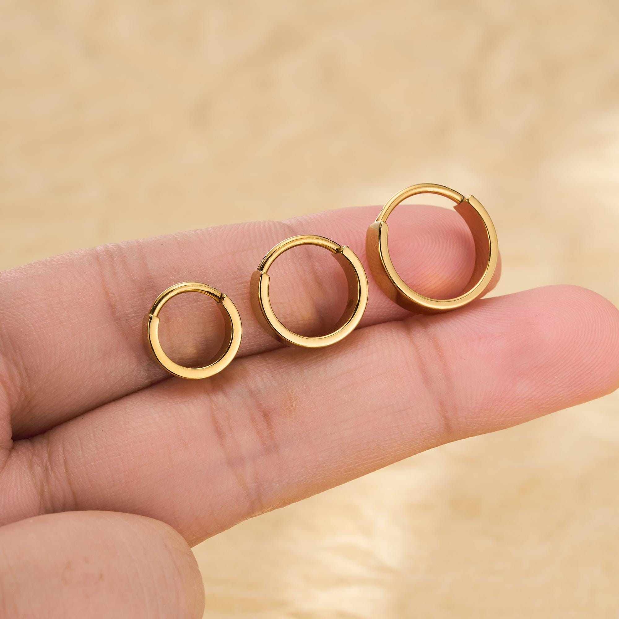 16G Surgical Steel Cartilage Hoop Earring, Wide Chunky Septum Ring ...