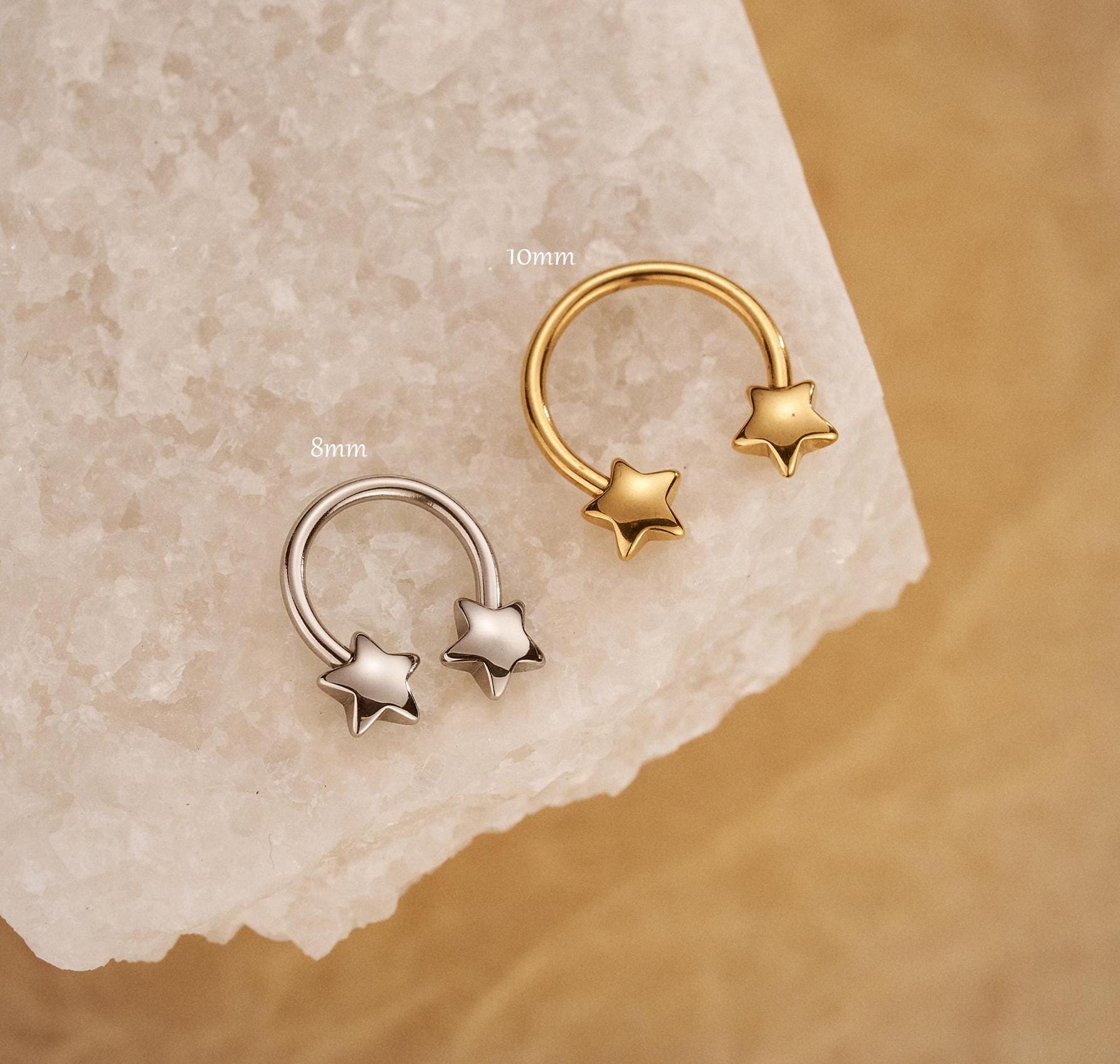 16G Septum Horseshoe Nose Ring Daith/helix/cartilage Earring Conch ...