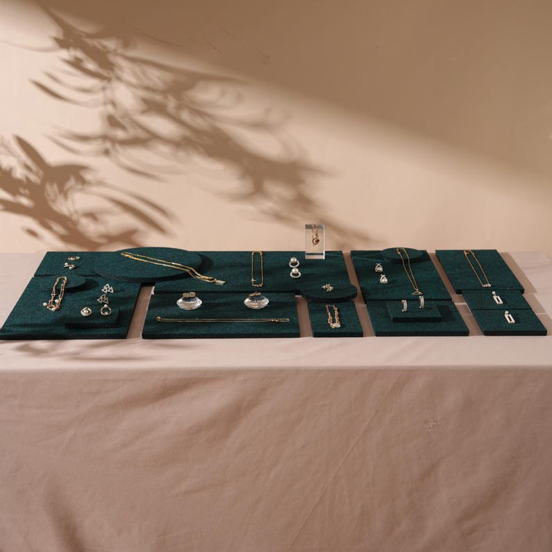 Green Felt Jewelry Display Set: Modern Showcase Props - Etsy Australia