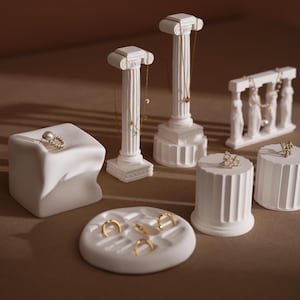 Elegant Gypsum Jewelry Display Props Vintage Ring Holder Earring Stand ...