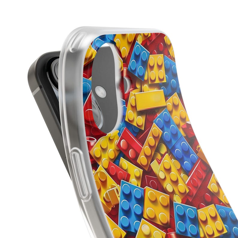 Toy Bricks Flexi Case Building Bricks Slim Phone Case for iPhone 16 15 ...