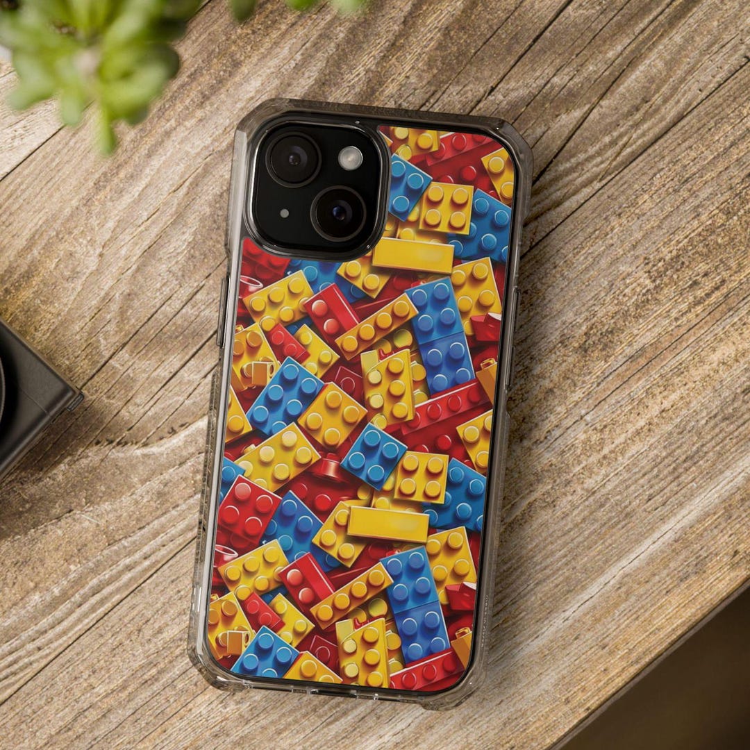 Toy Bricks Magnetic Clear Impact Case, Building Blocks Magsafe Phone ...