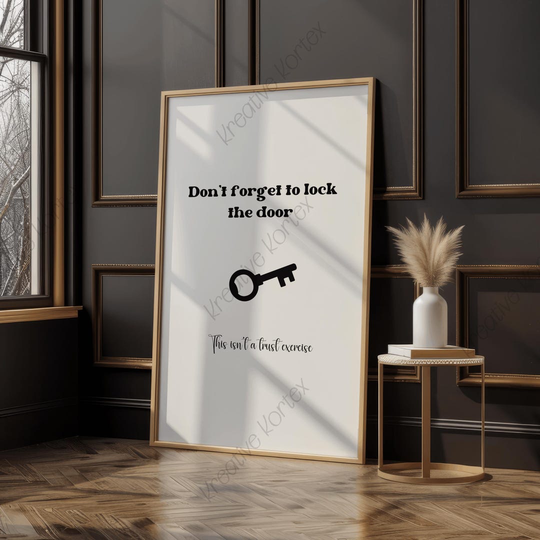 Don't Forget to Lock the Door PRINTABLE Wall Art, Bathroom Decor ...
