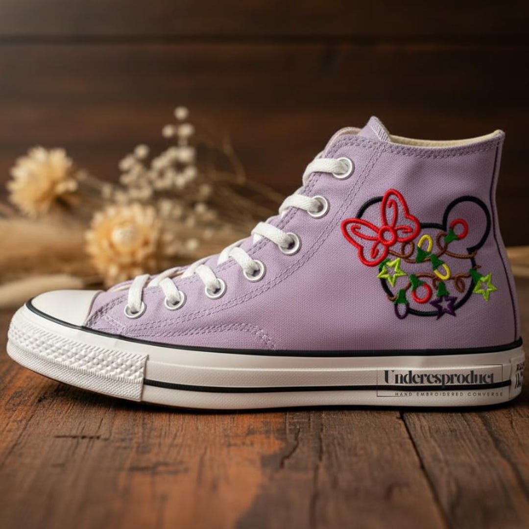 Christmas Converse Shoes Custom Christmas Mouse Ear Lights Hand ...